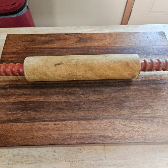Kitchen | Vintage Rolling Pin With Red Handles | Poshmark